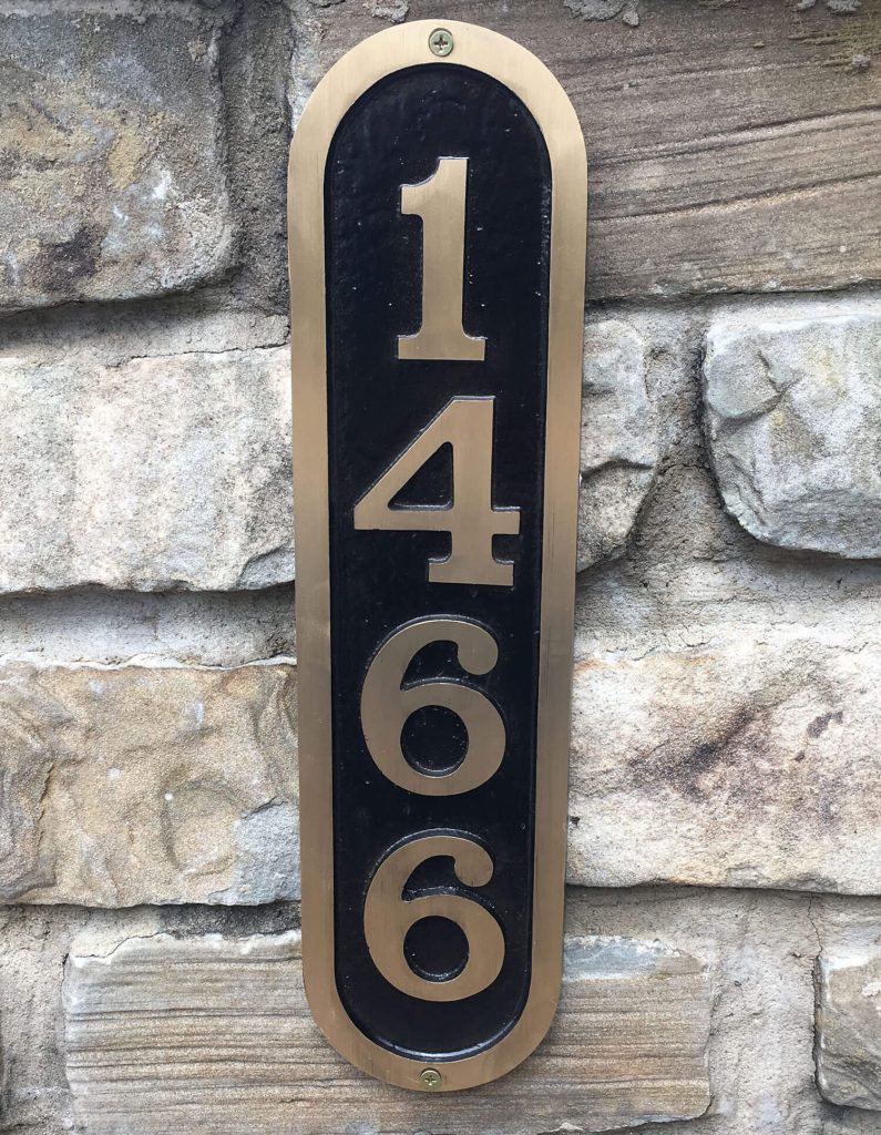 Vertical Brass - Custom Address Plaques - KCastings, Inc.