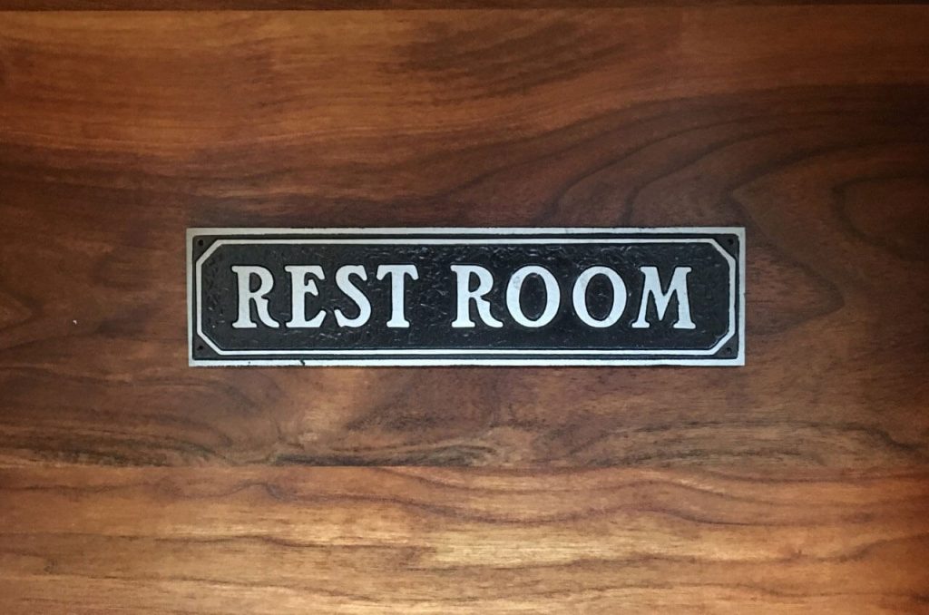 Restroom Door Sign 2 1/2" x 9 5/8" - Custom Metal Signs - KCastings, Inc
