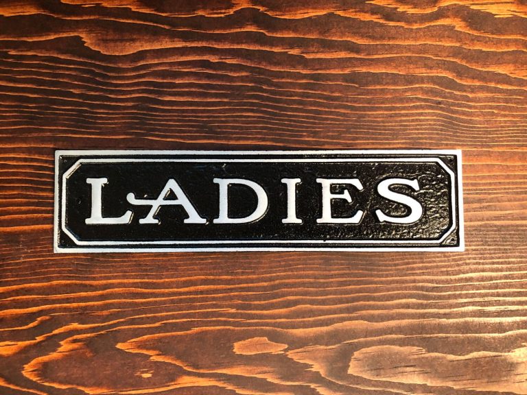 Ladies Door Sign 9 5/8" X 2 3/8" - Custom Metal Signs - KCastings, Inc