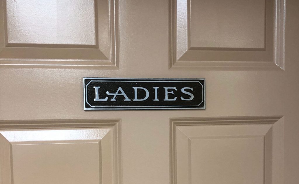 Ladies Door Sign 9 5/8" X 2 3/8" - Custom Metal Signs - KCastings, Inc