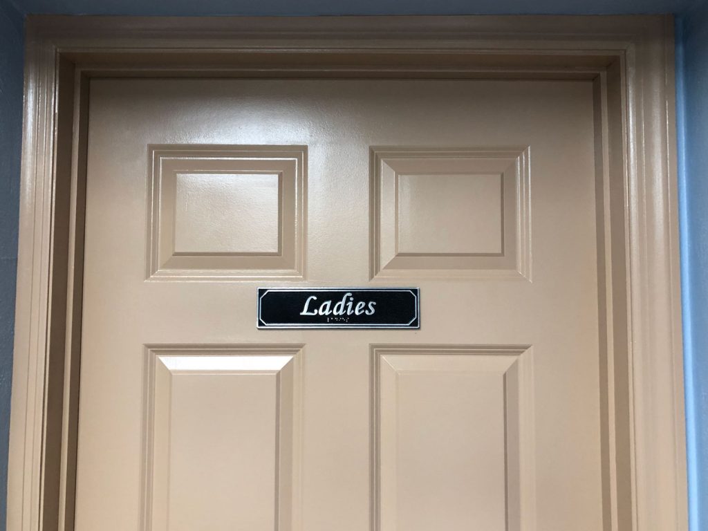 Ladies Door Sign with Braille 9 5/8" X 2 3/8" - Custom Metal Signs ...
