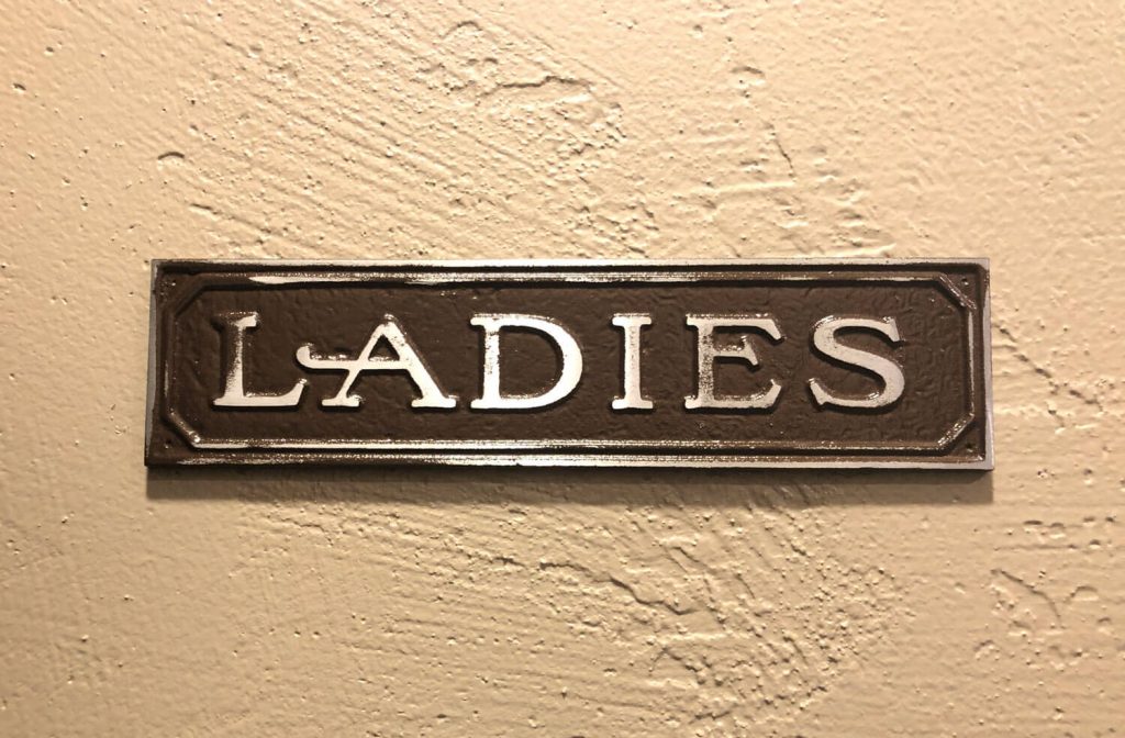 Antiqued Ladies Door Sign 2 1/2" X 9 5/8" - Custom Metal Signs ...