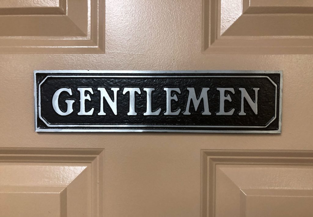 Antiqued Gentlemen Door Sign 9 5/8" X 2 3/8" - Custom Metal Signs ...