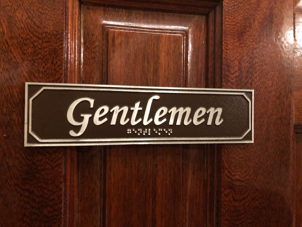 Gentlemen Door Sign with Braille 2 1/2" x 9 5/8" - Custom Metal Signs ...