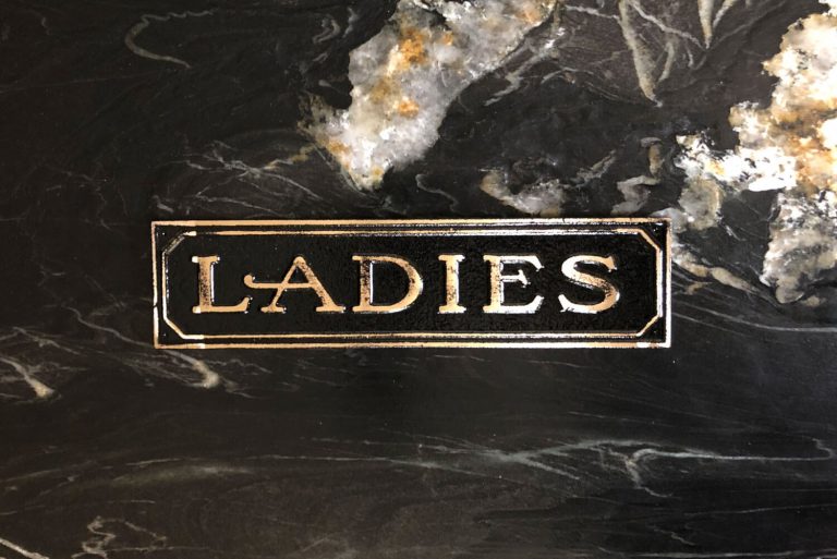 Brass Antiqued Ladies Door Sign 2 1/2" X 9 5/8" - Custom Metal Signs ...