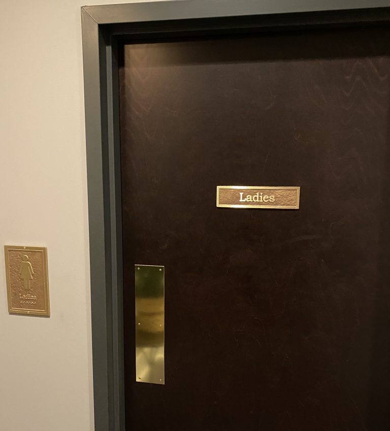 Brass Ladies Door Sign 9 5/8″ x 2 3/8″ - Custom Metal Signs - KCastings ...