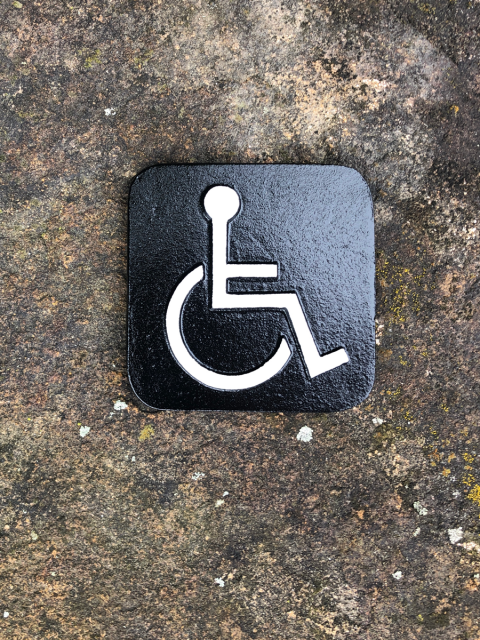 Handmade Aluminum Antique Handicap Door Sign - KCastings, Inc.